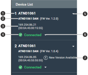 Overview of the device list