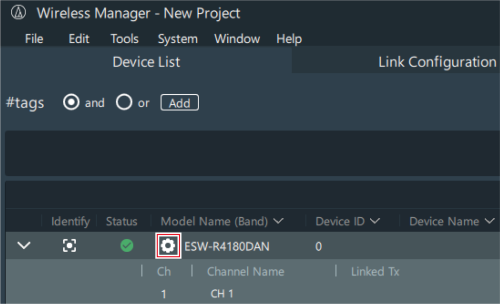 How to open the “Device Setting” screen.