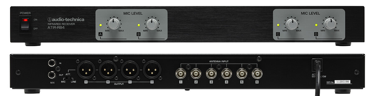 ATIR-R84｜赤外線4chレシーバー｜オーディオテクニカ
